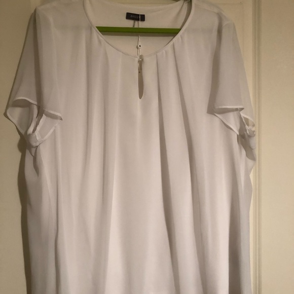 Basler | Tops | Nwt Basler White Sheer Blouse With Soft Lining 22 ...